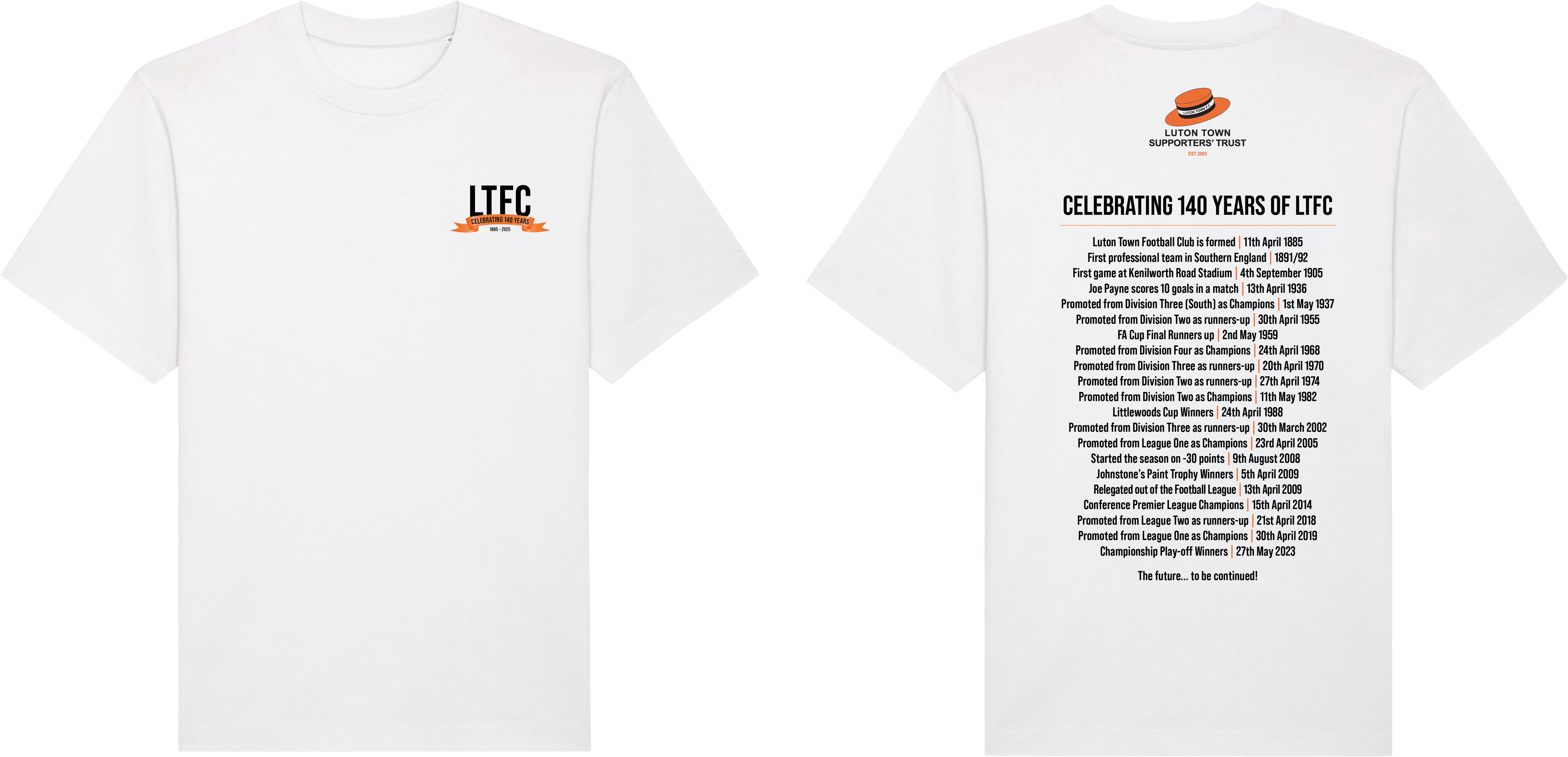 Luton Town Supporters' Trust 140 Year Anniversary Tee – Luton Town ...